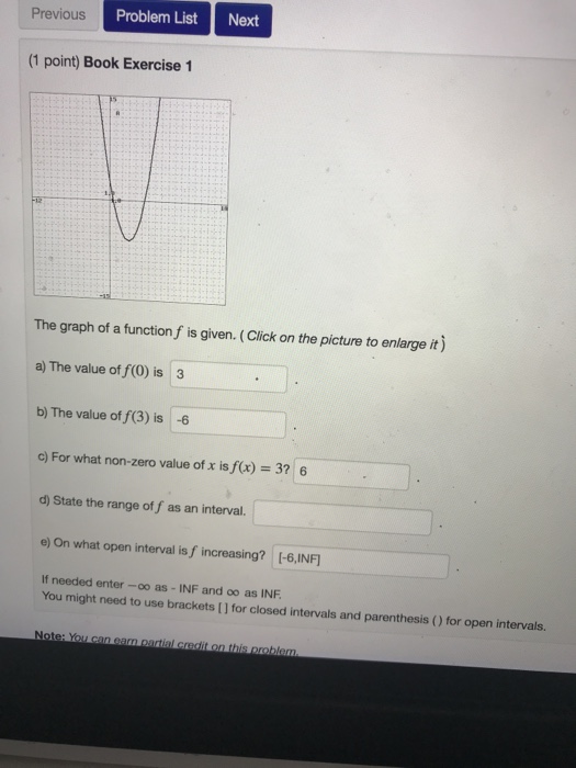 Solved Previous Problem List Next (1 point) Book Exercise 1 | Chegg.com