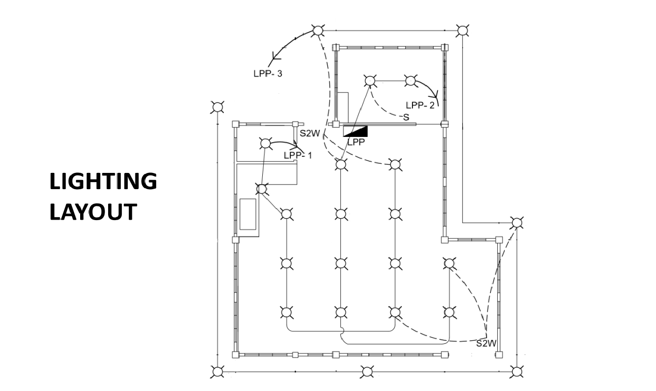 Solved LIGHTING LAYOUT LPP- 3 a S2W LPP-1 ď LPP OF sof 8 | Chegg.com