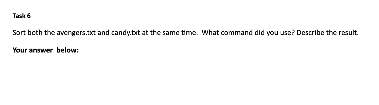 Solved Task 3 Create two text files named avengers.txt and | Chegg.com