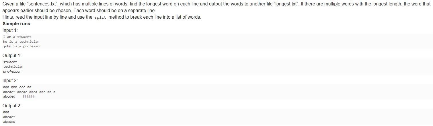 Solved Given a file "sentences.txt", which has multiple | Chegg.com