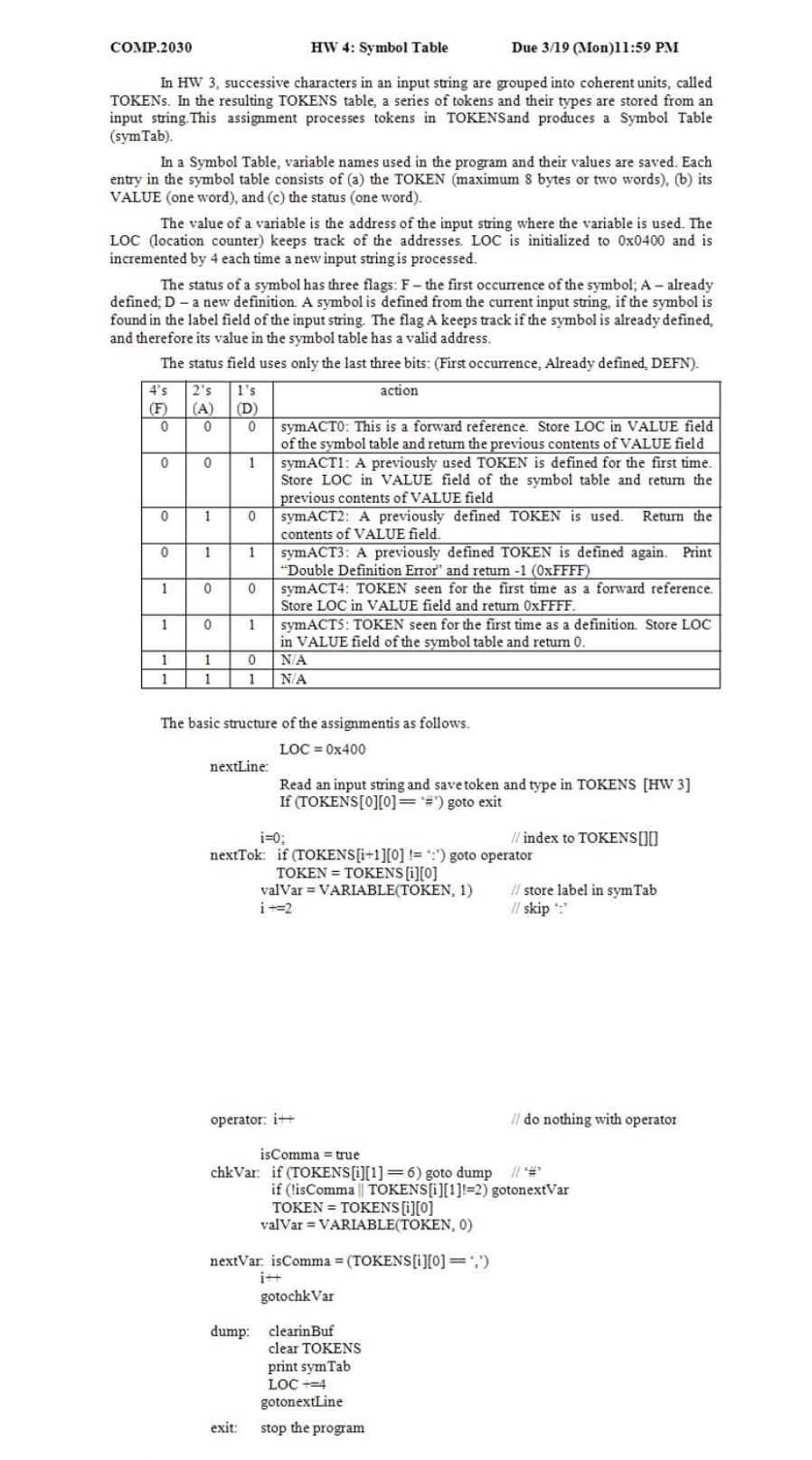 Solved In HW 3, successive characters in an input string are | Chegg.com
