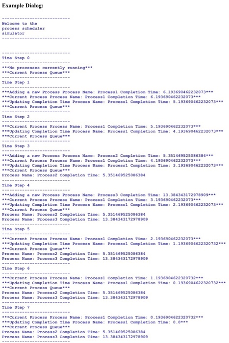 Solved Process Queue Simulator Objective: Write a program | Chegg.com