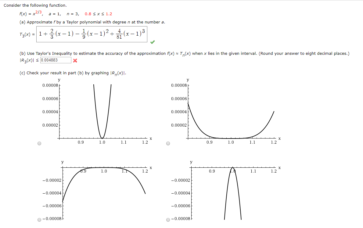 Solved Consider the following function. f(x) = x2/3, a = 1, | Chegg.com