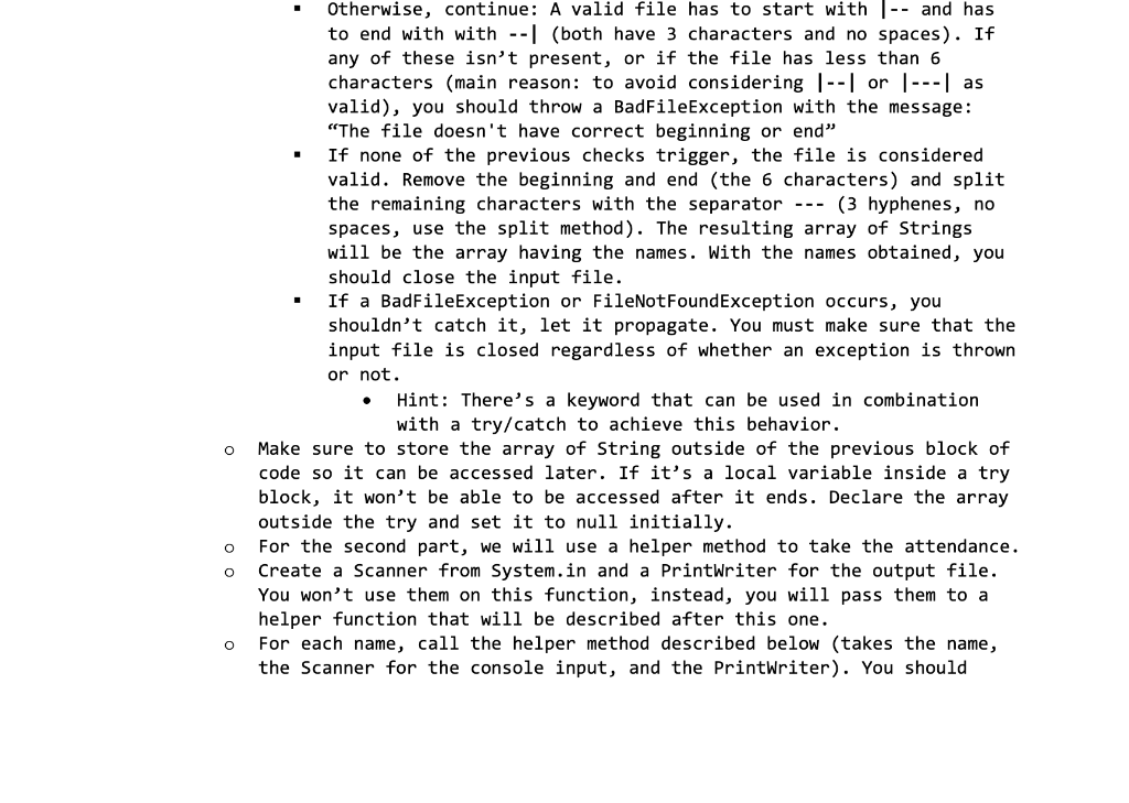 Solution Description Part 1: Exceptions Create | Chegg.com
