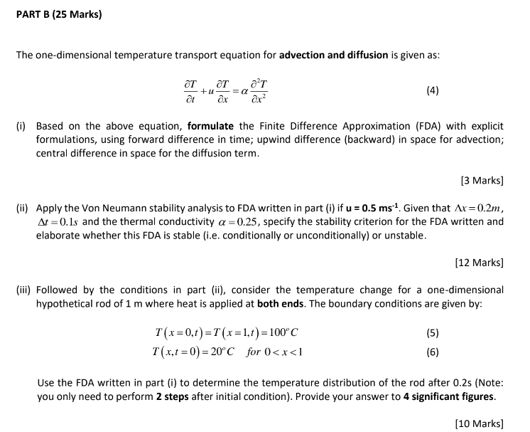 The one-dimensional temperature transport equation | Chegg.com