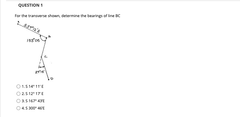 Solved In the previous problem, determine the bearings of | Chegg.com