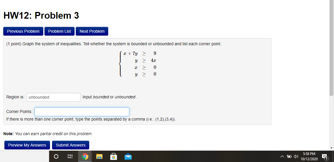 Solved HW12: Problem 3 Previous Problem Problem List Next | Chegg.com
