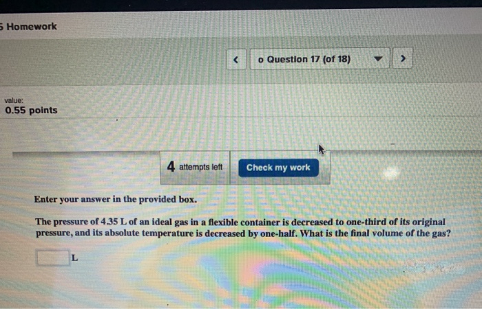 Solved 5 Homework o Question 17 (of 18) value: 0.55 points 4 | Chegg.com Solved 5 Homework o Question 17 (of 18) value: 0.55 points 4 | Chegg.com
