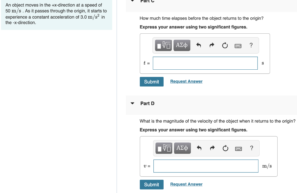 Solved An object initially at rest experiences an | Chegg.com