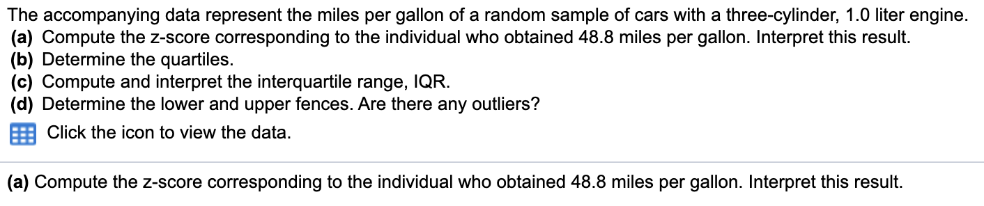 Solved (c) Compute and interpret the interquartile range, | Chegg.com