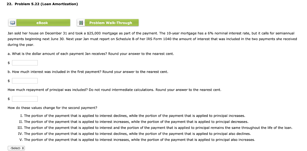 Solved 22 Problem 522 Loan Amortization Ebook Problem 6248