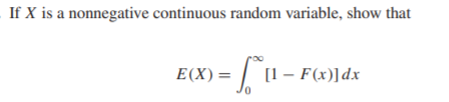 Solved If X is a nonnegative continuous random variable, | Chegg.com