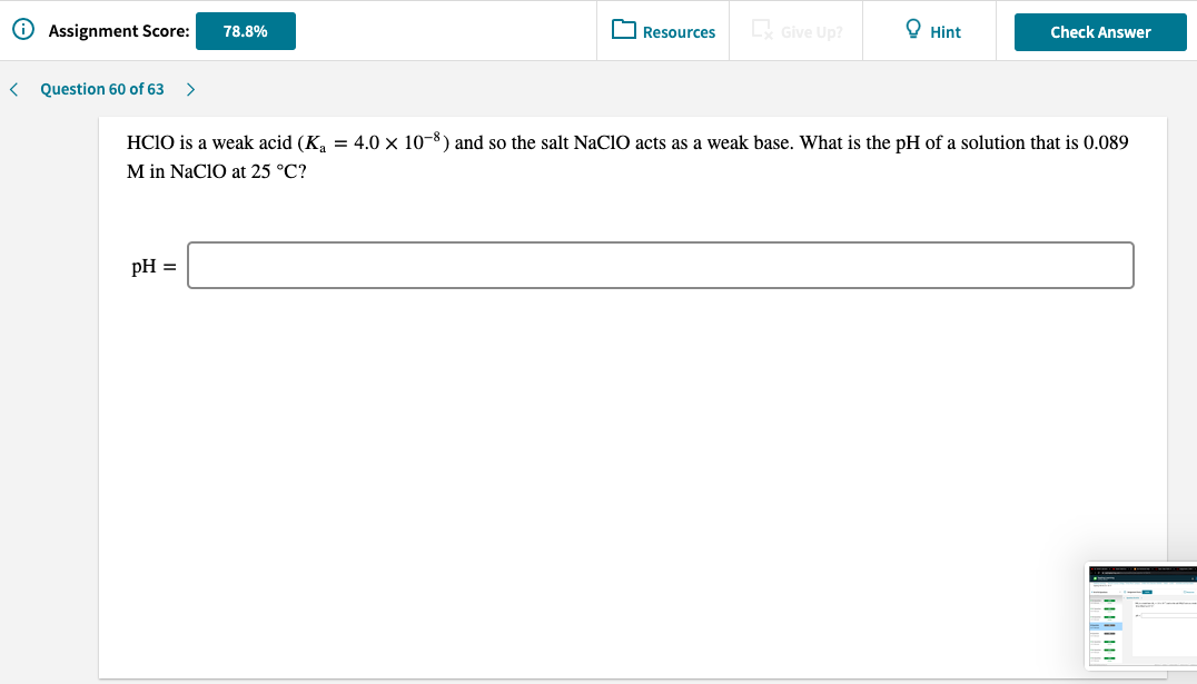 Solved Assignment Score: 78.8% Resources Give Up? Hint Check | Chegg.com