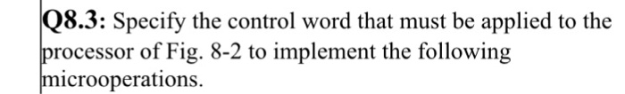 Specify the control word that must be applied to the | Chegg.com