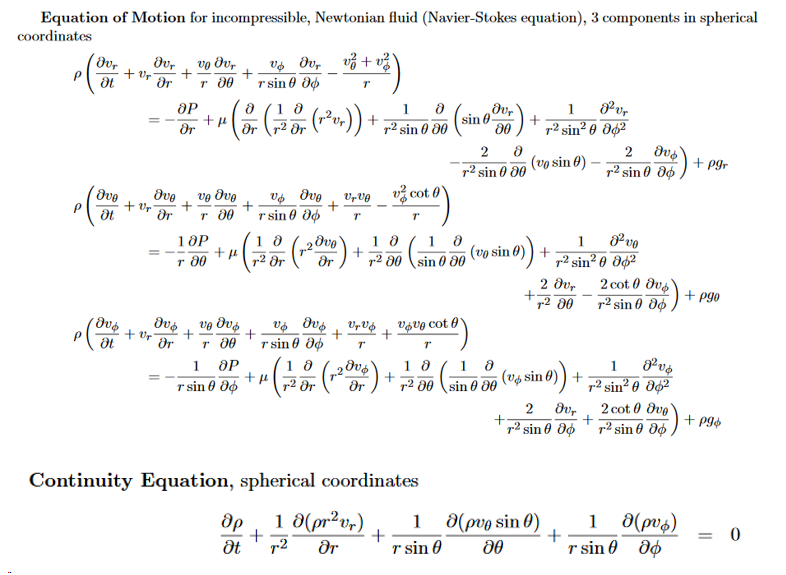 Use the provided equations of motion and continuity | Chegg.com