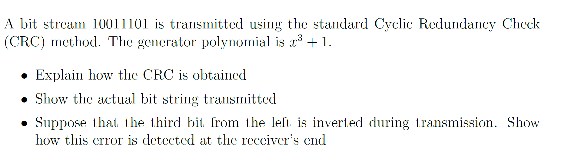 Solved A bit stream 10011101 is transmitted using the | Chegg.com