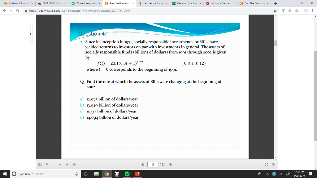 Solved ⓥ Worked example × 曇Des mos l Graphin * ca culus | Chegg.com
