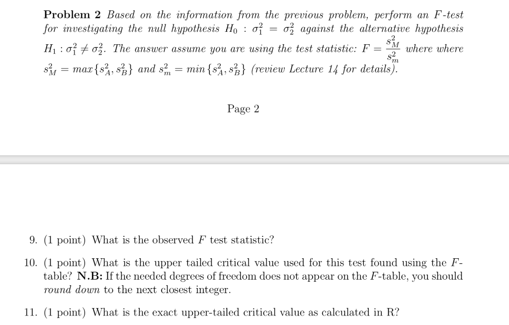Problem 1 Two Methods For Teaching Math Were Applied