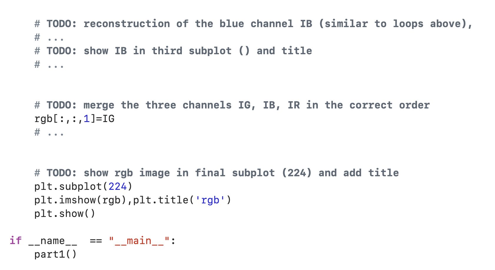 Solved (1) BasicBayer (25\%): In this part we reconstruct | Chegg.com