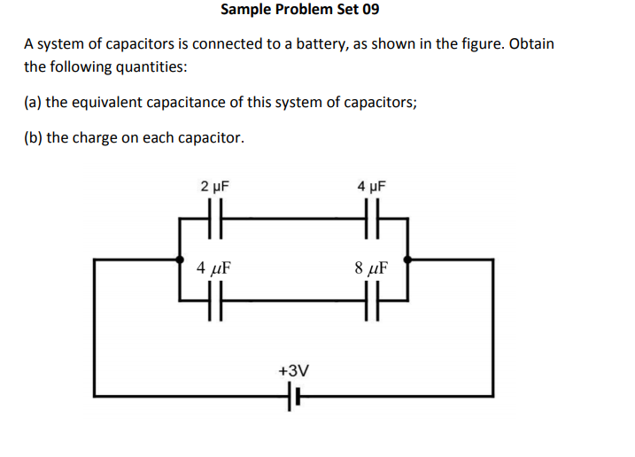 Solved Sample Problem Set 09 A system of capacitors is | Chegg.com
