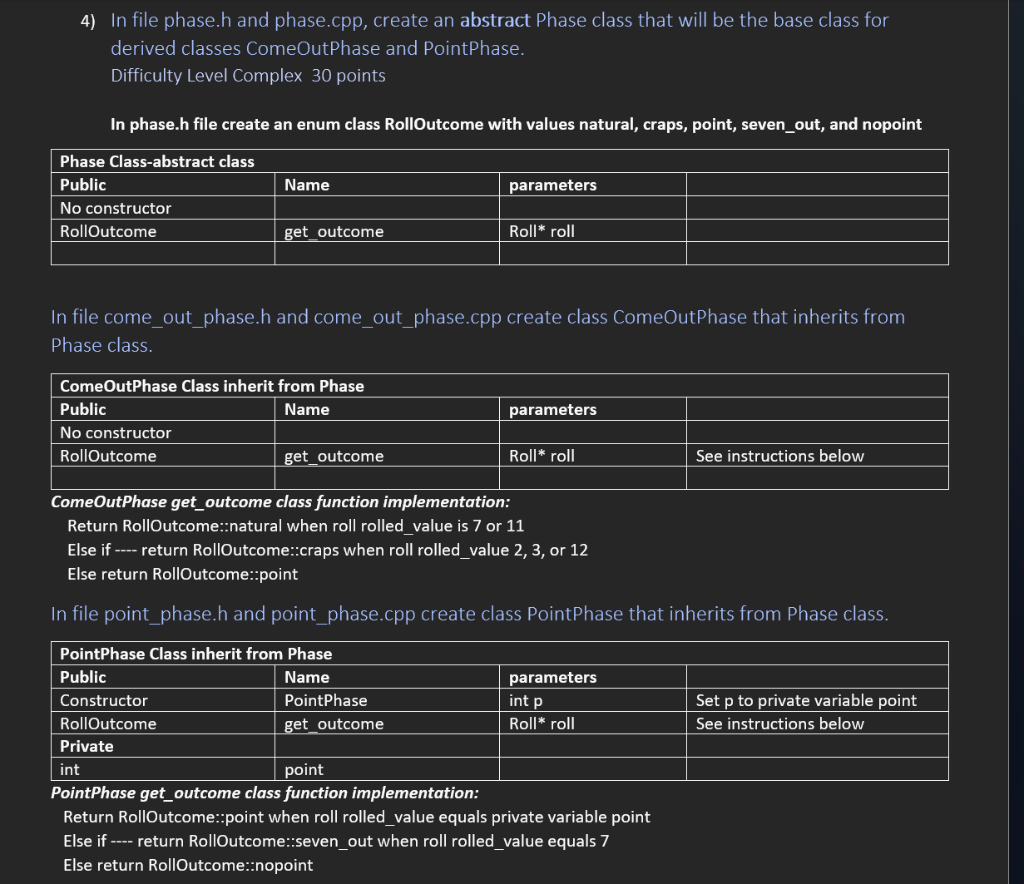 Solved Test Cases: 10 Test that ComeOutPhase get outcomes | Chegg.com