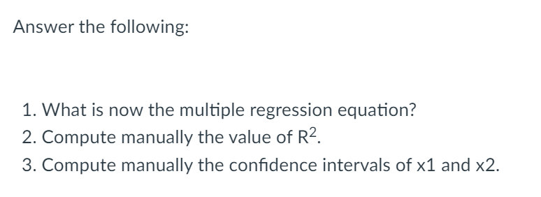 Solved and ∩ nthorusico The resulting multiple regression | Chegg.com