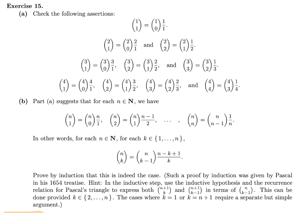Solved Exercise 15. (a) Check the following assertions: | Chegg.com