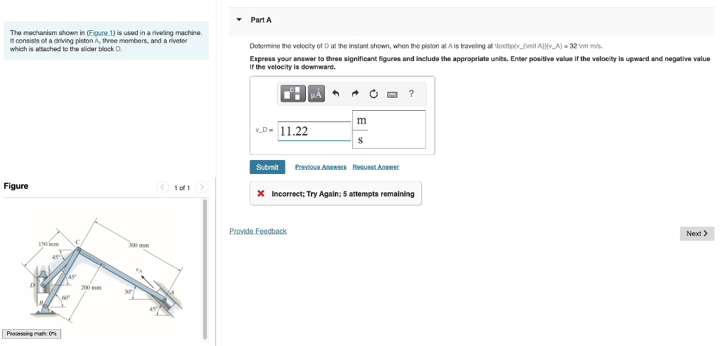 Solved The mechanism shown in (Figure 1) is used in a | Chegg.com