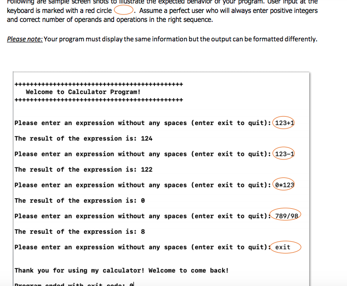 Solved write a simple calculator program of C++, please | Chegg.com