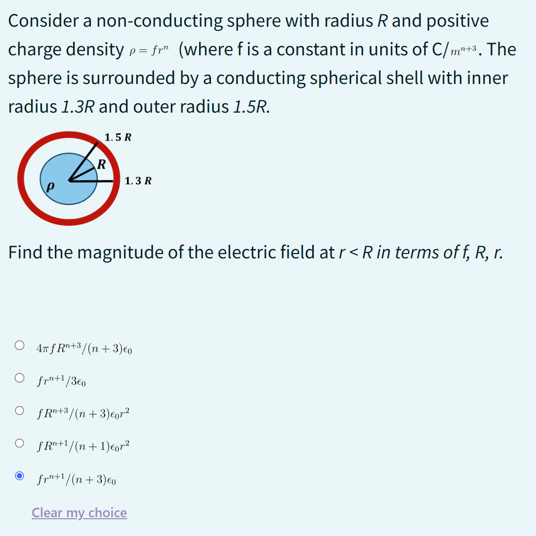 Solved Consider a non-conducting sphere with radius R ﻿and | Chegg.com