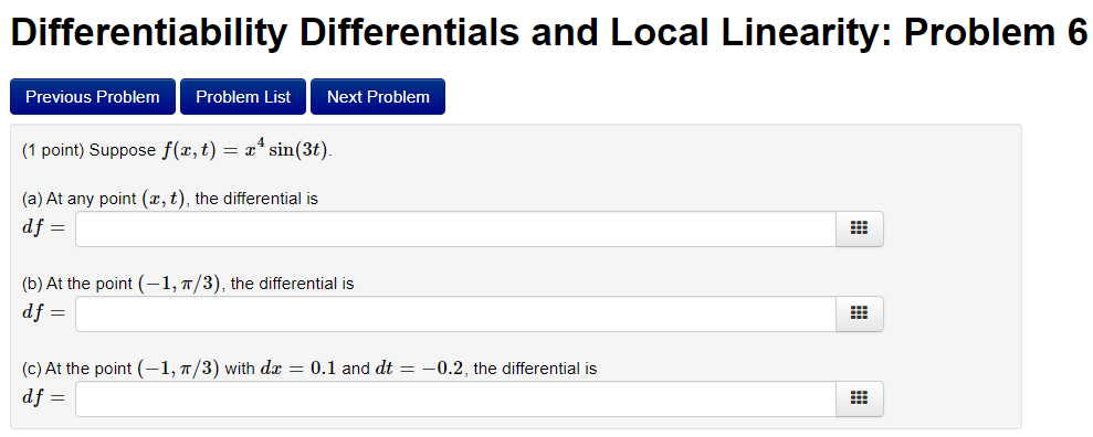Solved Differentiability Differentials and Local Linearity: | Chegg.com