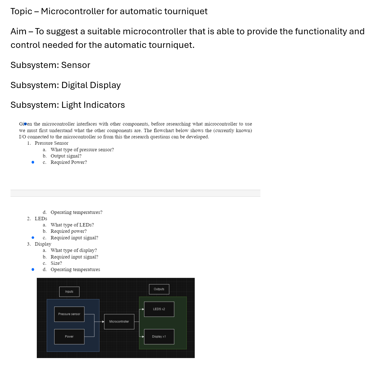 Solved Subsystem: Light IndicatorsGiven the microcontroller | Chegg.com