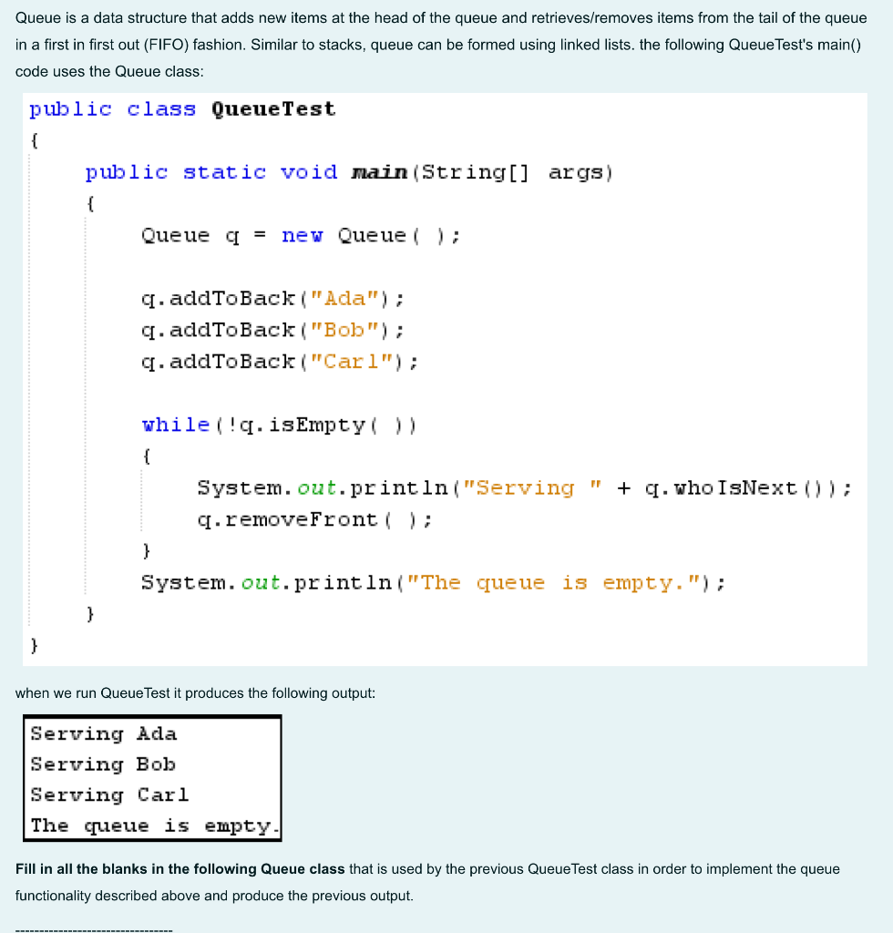 Solved Queue is a data structure that adds new items at the | Chegg.com