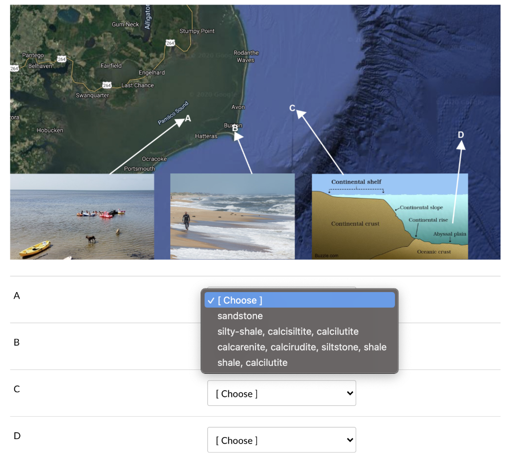 Solved Match the following depositional environments to the | Chegg.com