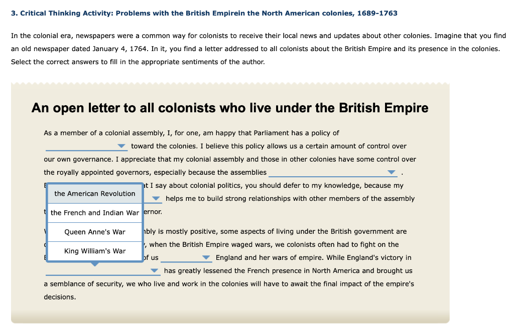 Solved 3. Critical Thinking Activity: Problems with the | Chegg.com