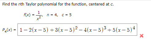 Solved Find the nth Taylor polynomial for the function, | Chegg.com