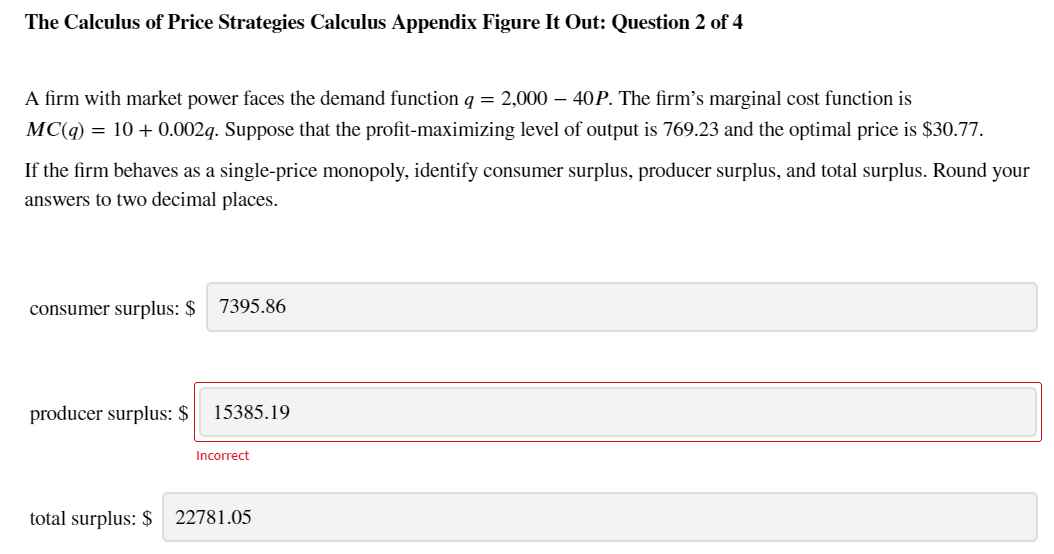 Solved The Calculus of Price Strategies Calculus Appendix | Chegg.com