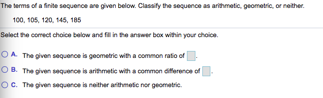 Solved The terms of a finite sequence are given below. | Chegg.com