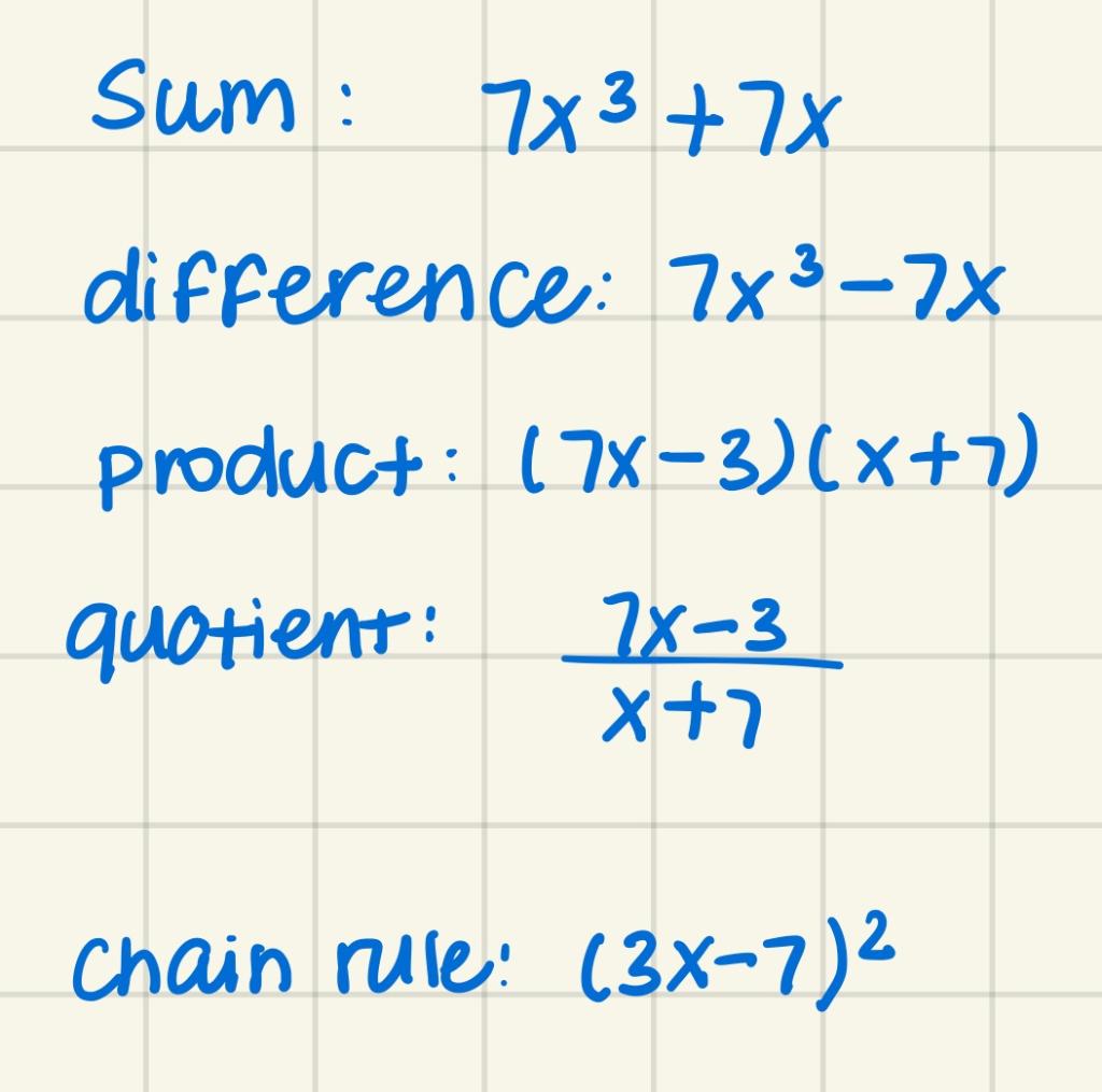 Solved Hi! Please help me find the derivatives for these | Chegg.com