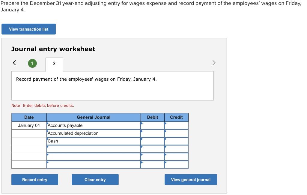 Prepare the December 31 year-end adjusting entry for | Chegg.com