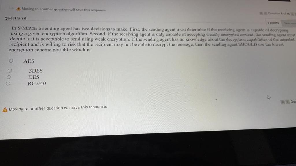 Solved In S/MIME the concept of detached signatures is | Chegg.com
