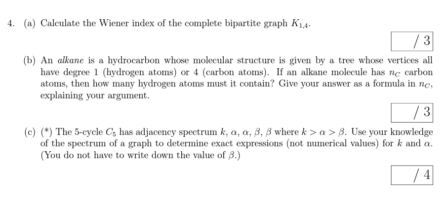 Solved Calculate the Wiener index of the complete bipartite | Chegg.com