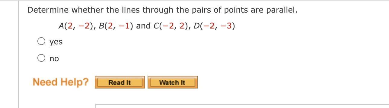 Solved Determine whether the lines through the pairs of | Chegg.com