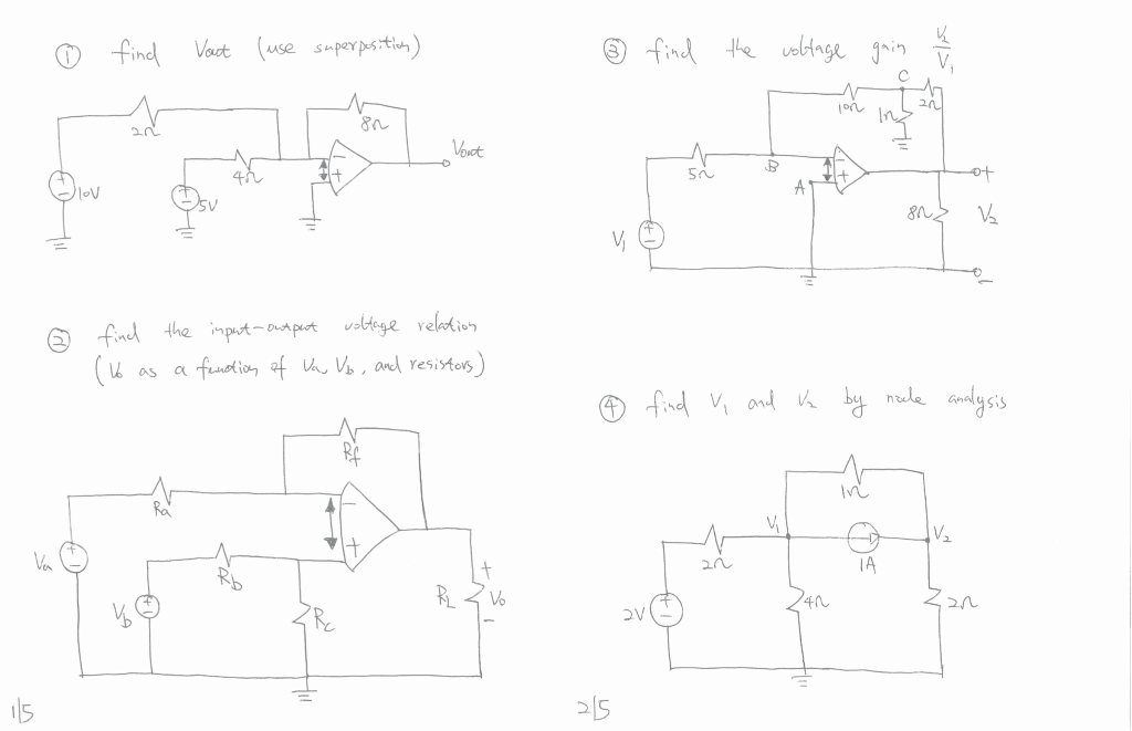 Solved D Vout Use Superposition ② Find The Voltage Gain 