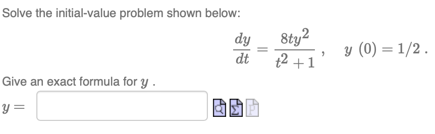Solved Solve the initial-value problem shown below: | Chegg.com