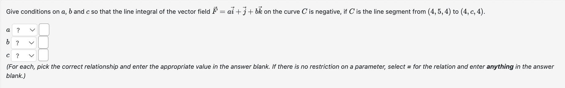 Solved Give Conditions On A B And C So That The Line