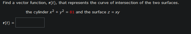 Solved Find a vector function, r(t), that represents the | Chegg.com