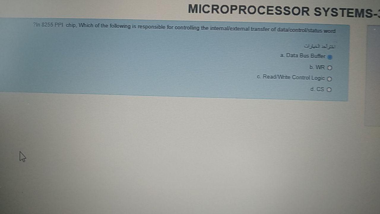 Solved MICROPROCESSOR SYSTEMS 2ln 8255 PPI chip. Which of | Chegg.com