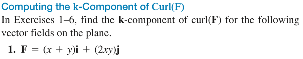Solved Computing The K Component Of Curl F In Exercises