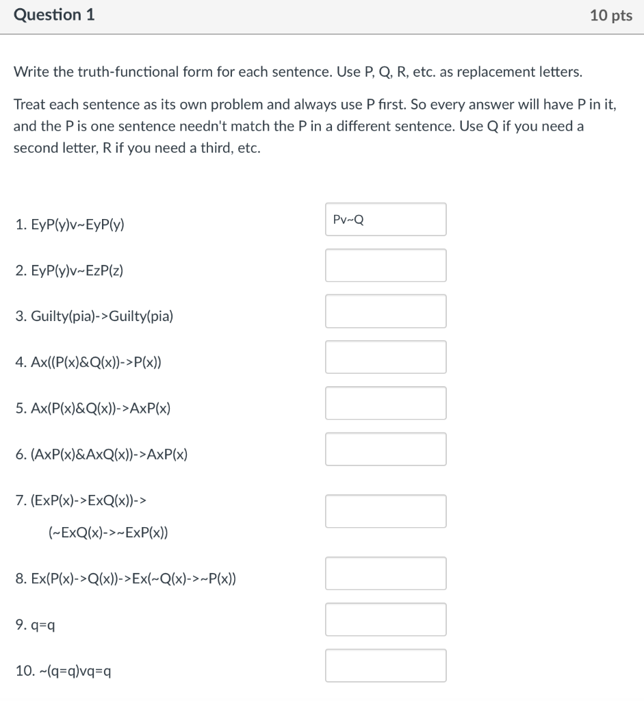 Write the truth-functional form for each sentence. | Chegg.com
